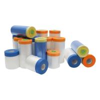 China Folded Pre Taped Masking Disposable Car Paint PE Masking Film for sale