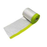 China HDPE Pre Taped Masking Film Indoor Outdoor Protective Plastic Film Paint Usage for sale
