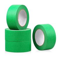 China Colored Crepe Automotive Masking Paper Tape High Temperature No Glue Residue for sale