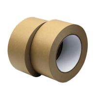 China Eco Friendly Reinforced Kraft Tape Printable Writable Self Adhesive Flatback Printed Kraft Tape for sale