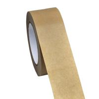 China Eco Friendly Reinforced Kraft Tape Printable Writable Self Adhesive Flatback Printed Kraft Tape for sale