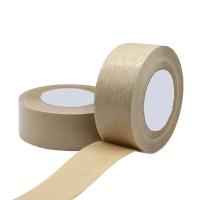China Self Adhesive Brown Paper Packing Tape Fiberglass Reinforced Flatback Kraft Packing Tape for sale
