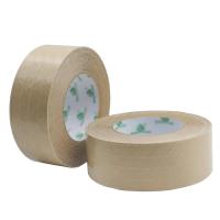 China Self Adhesive Brown Paper Packing Tape Fiberglass Reinforced Flatback Kraft Packing Tape for sale