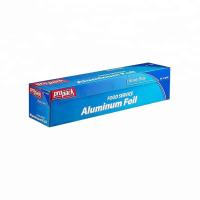 China Food Baking Heavy Duty Paper Aluminum Foil Roll With Sawtooth Cutter for sale