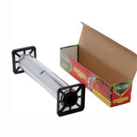 China Food Baking Heavy Duty Paper Aluminum Foil Roll With Sawtooth Cutter for sale