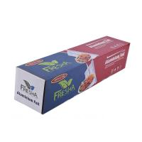 China Household Silver Extra Heavy Duty Aluminum Foil Roll With Band Sawtooth Cutter for sale