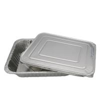 China Medium Aluminum Foil Tray Disposable Aluminium Foil Take Out Containers With Lid for sale