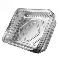 China Medium Aluminum Foil Tray Disposable Aluminium Foil Take Out Containers With Lid for sale