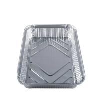 China Heavy Duty Shallow Disposable Aluminum Foil Food Containers Oblong Foil Pan With  Lid for sale