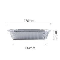 China 1 LB 450ml Oblong Aluminum Takeout Containers Food Box With Lid for sale