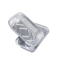 China 1 LB 450ml Oblong Aluminum Takeout Containers Food Box With Lid for sale