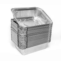 China 1LB Custom 8342 Aluminum Foil Food Containers 450ml Food Container Foil With Lid for sale