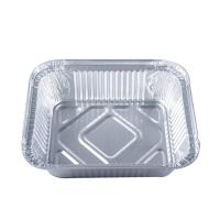 China Disposable Food Packaging Aluminum Foil Storage Containers Rectangle Foil Tray With Lids for sale