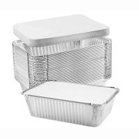 China Food Grade Aluminum Foil Food Containers Takeaway Food Packing Aluminum Foil Tray With Lid for sale