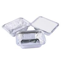 China 260ml Small Aluminium Take Away Containers Baking Disposable Aluminium Foil Food Tray With Lid for sale
