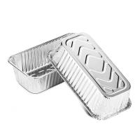 China 550ml Aluminum Foil Food Containers Takeout Food Packing Aluminium Disposable Box With Lid for sale