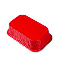 China 500ml Disposable Airplane Lunch Box Aluminum Foil Pan Airline Food Packing Trays With Lids for sale