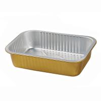 China 750ml Disposable Colorful Aluminium Foil Baking Cake Tray Pan Container for sale