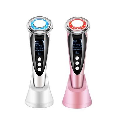 China Home EMS Microcurrent Face Lift Machine with RF Technology and Hot/Cold Therapy - 280g Handheld Skin Tightening Device for sale