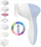 China 7-in-1 Electric Facial Cleanser with Ultrasonic Technology and 2 AA Battery Power for Deep Skin Cleaning for sale