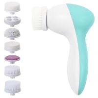 China 7-in-1 Portable Facial Cleansing Brush with Sonic Technology and UK/EU/US Plugs - 2 AA Battery Powered for sale