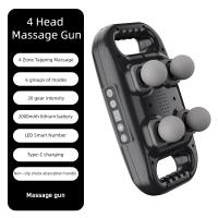 China Cordless Deep Tissue Massage Gun with 4 Interchangeable Heads 60Hz Frequency 2000mAh Battery for sale