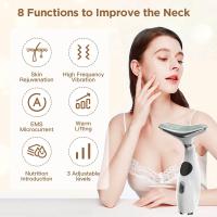 China EMS Microcurrent Face and Neck Lifting Massager with 13,000 RPM Vibration and 45℃ Heating - LED Photon Beauty Device for sale