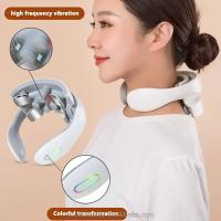China EMS Microcurrent Pulse Smart Electric Neck Massager with 6 Modes & 40℃ Heating Therapy - 700mAh Battery for sale