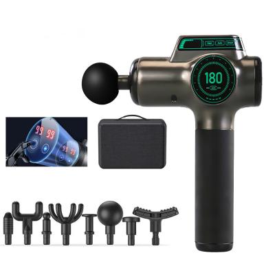 China F2 Professional Percussion Massage Gun with 1500mAh Battery and 8 Massage Heads for Deep Tissue Therapy for sale
