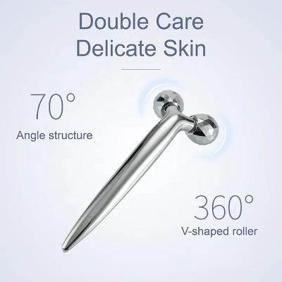 China Portable Mini 3D Face Massage Roller MB-FC007 | 150×55mm Zinc Alloy Handheld Facial Massager for sale
