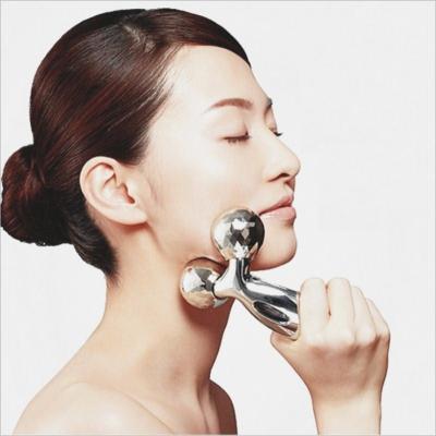 China 3D Double Roller Face Massager 360 Degree Deep Relax Skin Tightening Tool 100mm for sale