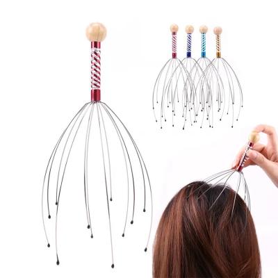 China 12 Fingers Handheld Hair Scalp Massager for Stress Relief Deep Relaxing Steel Wire for sale