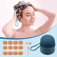 China Electric Silicone Head Massager with 1200mAh Battery Infrared Heat and UV Disinfection for sale