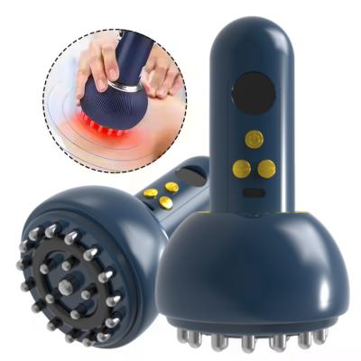 China Electric Vibration Meridian Brush MB-009 with 21 Steel Heads, 1200mAh Battery, 9-Level Heat & EMS Therapy for sale
