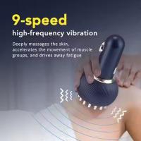 China Electric Vibration Meridian Brush MB-009 with 21 Steel Heads, 1200mAh Battery, 9-Level Heat & EMS Therapy for sale