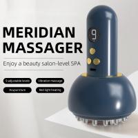 China Electric Vibration Meridian Brush MB-009 with 21 Steel Heads, 1200mAh Battery, 9-Level Heat & EMS Therapy for sale