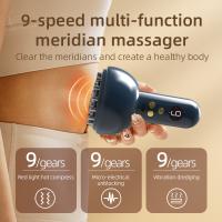 China Electric Vibration Meridian Brush MB-009 with 21 Steel Heads, 1200mAh Battery, 9-Level Heat & EMS Therapy for sale