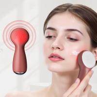 China 700mAh Phototherapy Silicone Sonic Facial Cleansing Brush with 3 Vibration Modes and 40-56℃ Heating for sale