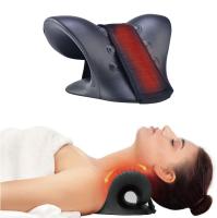 China C-Shaped Cervical Massage Pillow with 38-45°C Heating & Memory Foam - 30×20×10 cm Ergonomic Design for sale