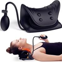 China Airbag C-Shaped Cervical Massage Pillow with Heating and 1.5m Cable for Neck and Shoulder Pain Relief for sale