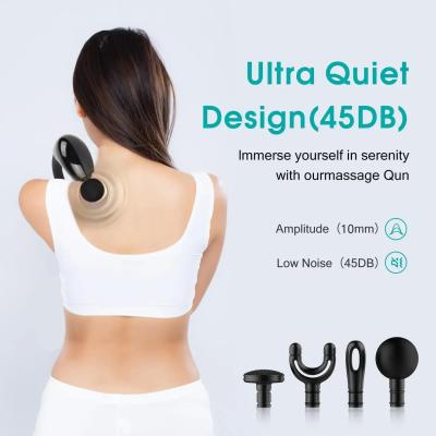 China Wireless Electric Massage Hammer Deep Tissue Muscle Relaxer with 4 Heads Type-C Charging for sale