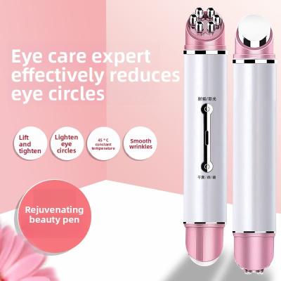 China Rechargeable Eye Massager Pen with RF EMS Vibration Heating 400mAh for Dark Circles and Wrinkles for sale