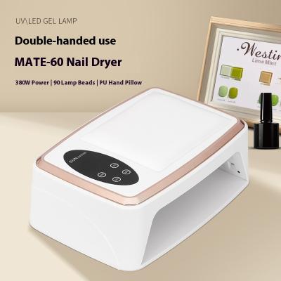 China 2-in-1 Hand Pillow UV LED Nail Lamp with 90 PCS Light Beads and 380W High Power for Salon and Home Use for sale