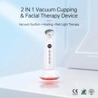 China Fast Shipping Portable 2 in 1 Red Light Therapy Rechargeable Anti Cellulite Massager With Vacuum Cupping and Facial Heating Head for sale