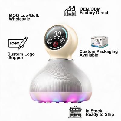 China Custom Logo Available Electric Gua Sha Massager Heating Anti-cellulite Vacuum Body Scraping Cupping Massager for sale