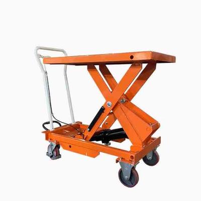 China Mobile 250Kg Payload Capacity Single Scissor Hydraulic Scissor Lift Tables Max Height 35.83in for sale