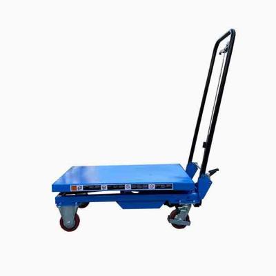 China 500Kg Mobile Manual Scissor Lift Tables Double Scissor Max Height 1575mm for sale