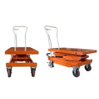 China Small Hand Mobile Hydraulic Double Scissor Lift Table 0.8 Ton for sale