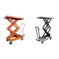 China China Factory Mobile 500Kg Payload Capacity Double Scissor Manual Scissor Lifter Tables Platform 39.76in * 20.47in for sale