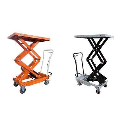 China 800kg Manual Hydraulic Scissor Lift Double Scissor Max Height 1410mm for sale